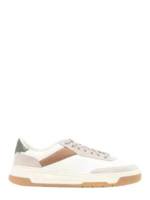 BOSS Panelled Leather Sneakers - White