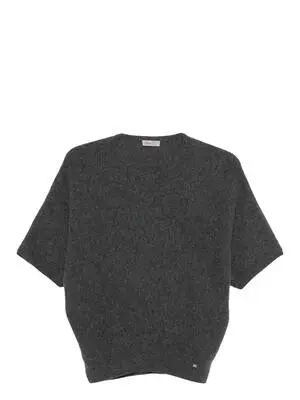 Herno Short-sleeve Cashmere Top - Grey