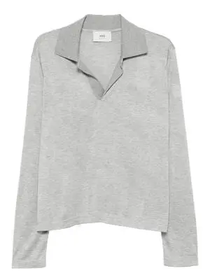 Ami Long-sleeve Polo Shirt - Grey
