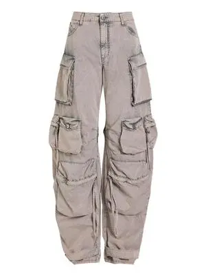Attico Cotton Cargo Trousers - Grey