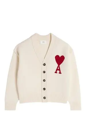 Ami De Coeur Cardigan - Off White/red