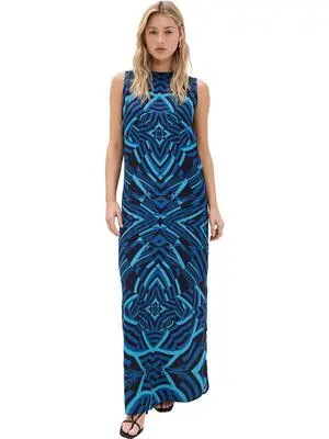 87ORIGINS Kaleidoscope Printed Maxi Dress - Blue