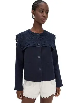 Sea Marie Embroidery Jacket - Navy