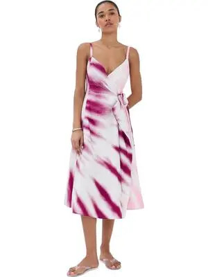 Rosie Assoulin That's A Wrap! Midi Dress - Tie-dye
