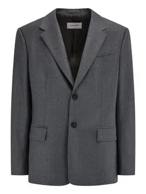 FERRAGAMO Single Breasted Flannel Blazer - Grey