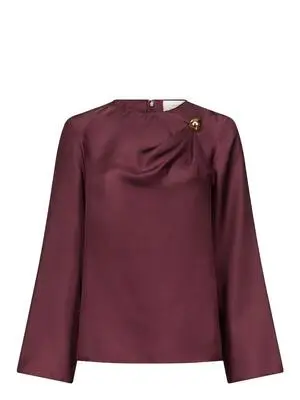 Loulou De Saison Azae Draped Blouse - Red