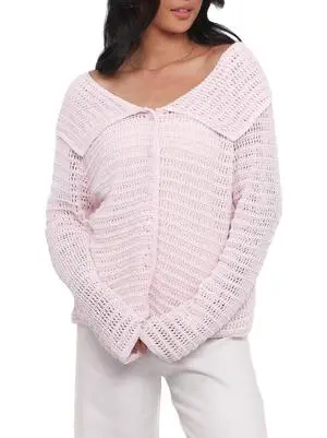 PETAL & PUP Lyra Sheer Cardigan - Pale Pink