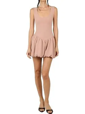 WeWoreWhat Deep V Waist Bubble Dress - Rose Dust