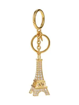 Valentino Garavani Vlogo Signature Enamel Cherry Bag Charm - Antique Brass/crystal