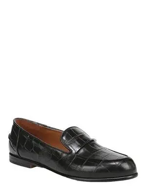 Franco Sarto Mirabelle Bit Loafer Black Croc Embossed