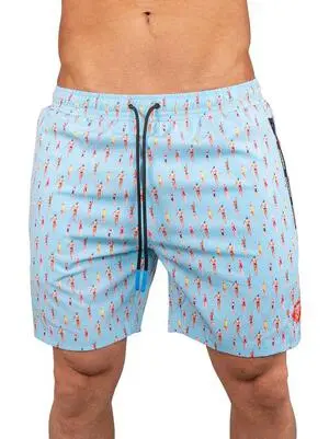 MACEOO Printed Swim Trunks - Blue