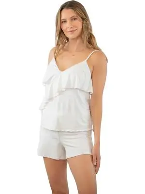 JJWINKS Frill Seeker Lounge & Sleep Top - White