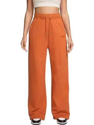 JORDAN Flight Fleece French Terry Open Hem Pants - Starfish/campfire Orange