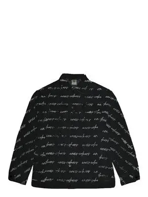 CROSS COLOURS Signature Print Oversized Denim Jacket - Black