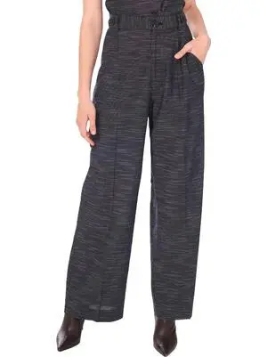 1.State Striped High-waist Wide-leg Pants - Rich Black