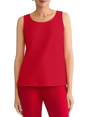 Ming Wang Deco Scoop Neck Stretch Crepe Tank Holiday