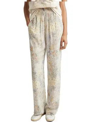 GOLDEN GOOSE Journey Floral Wide-leg Pants - Pastel Flowers