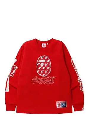 A BATHING APE X Coca Cola Long Sleeve Tee Shirt - Red