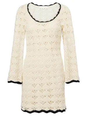 Zimmermann Rhiannon Pointelle Cotton Minidress - White