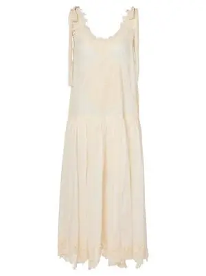Zimmermann Cascadian Cotton Lace Midi Dress - White
