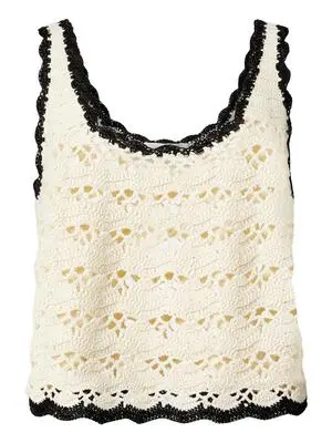 Zimmermann Rhiannon Crochet Cotton Tank Top - White