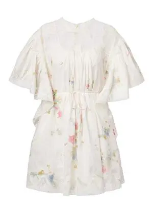 Zimmermann Lucky Lace-trimmed Linen Minidress - White