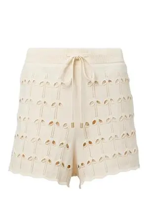 Zimmermann High-rise Pointelle Shorts - White