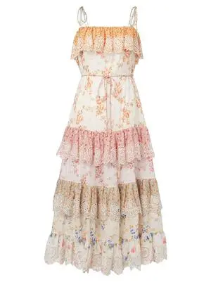Zimmermann Lucky Tiered Cotton Maxi Dress - White