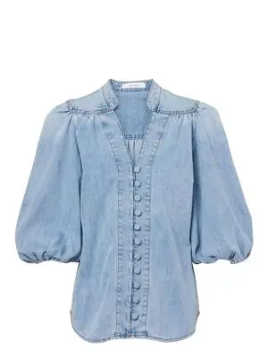 Zimmermann Lucky Denim Blouse - Blue
