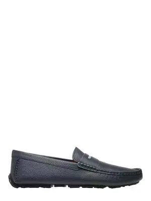 Bally Grained Leather Saddle-strap Loafers - Blue