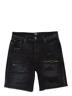 Amiri Distressed-effect Denim Shorts - Black