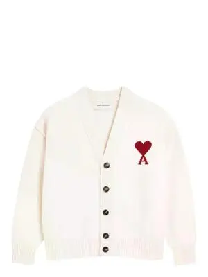 Ami De Coeur Wool Cardigan - Neutrals