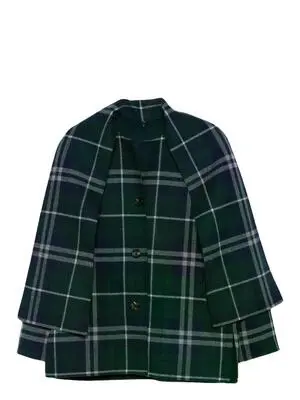 ALICIA AUDREY Check Pattern Button-down Jacket - Green