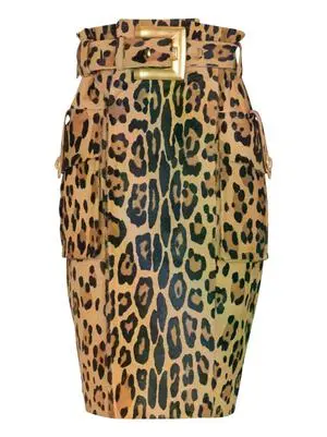 Balmain Leopard-print Wrap Skirt - Neutrals