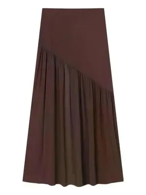 AERON Pleated Asymmetrical Skirt - Brown