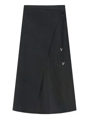 AERON Double-layer A-line Midi Skirt - Black
