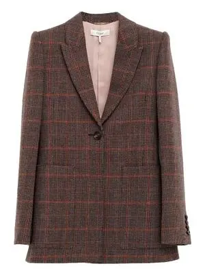Chloé Checked Single-breasted Blazer - Brown