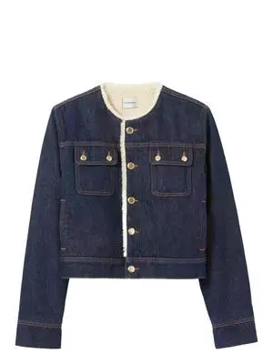 Claudie Pierlot Denim Cropped Jacket - Blue