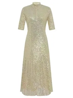 Rosetta Getty Sequin Embellished Midi Dress - Neutrals