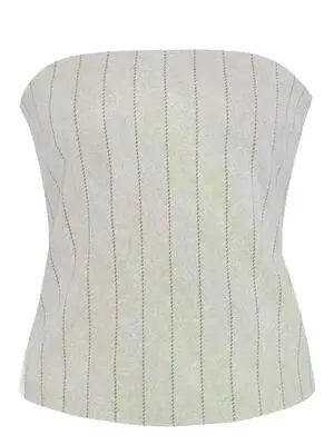 Rosetta Getty Pinstripe Bandeau Top - Neutrals