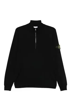 Stone Island Half-zip Wool Sweater - Black