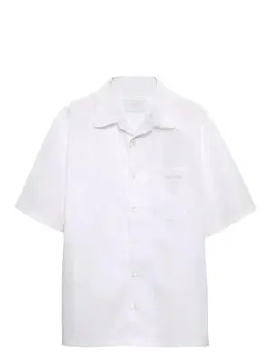 Prada Cotton Bowling-collar Shirt - White