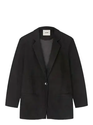 AERON Suede Single-breasted Blazer - Black