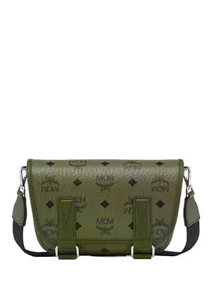 Mcm Mini Visetos Monogram Messenger Bag - Green