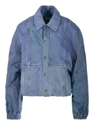 E.L.V. DENIM Paneled Denim Jacket - Blue