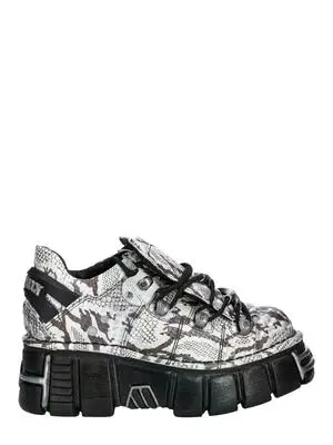 NEW ROCK Snakeskin-Effect Platform Sneakers