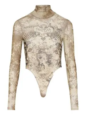 JEAN PAUL GAULTIER Médaillon Mesh Bodysuit - Cream