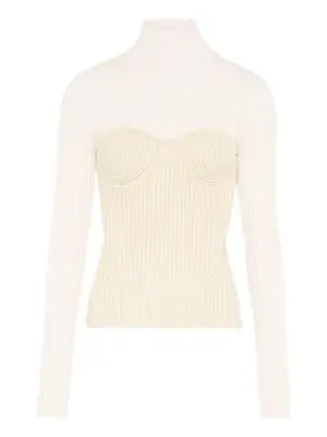 JEAN PAUL GAULTIER Stretch Merino Wool Sweater - White