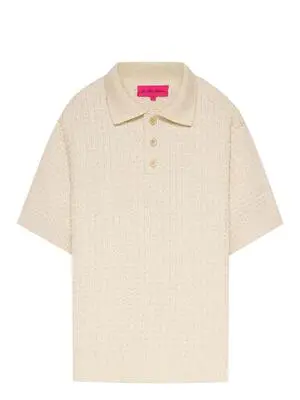 THE ELDER STATESMAN Nora Lite Check Polo - Cream