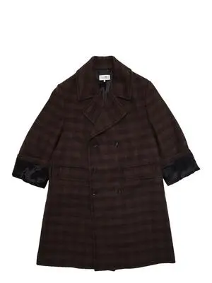 MAISON MARGIELA Checked Wool-blend Overcoat - Brown
